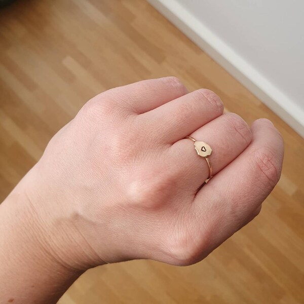 Kauai Heart Ring • Hawaiian Island Ring • Made to Any Size in Sterling ...