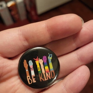 Be Kind Sign Language, Be Kind Sing Language Button Magnet, Trans Be ...