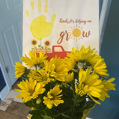 Sunflower Handprint Craft Red Truck Handprint Thanks for Helping Me ...
