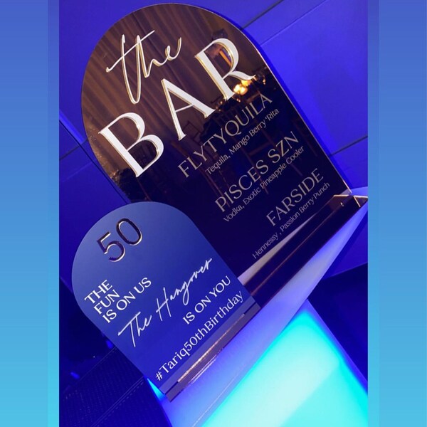 Bar Sign With Initials Wedding Bar Sign Acrylic Bar Sign Wood Bar Sign ...