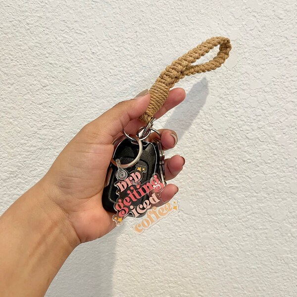 BRB Getting Iced Coffee Acrylic Keychain - Aesthetic, Car Keys, Gift ...