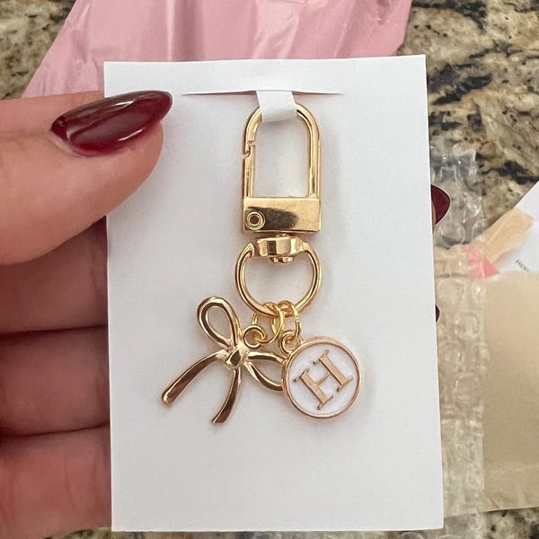 Personalized Charm Keychain: Custom Initial, Handbag Accessory - Etsy