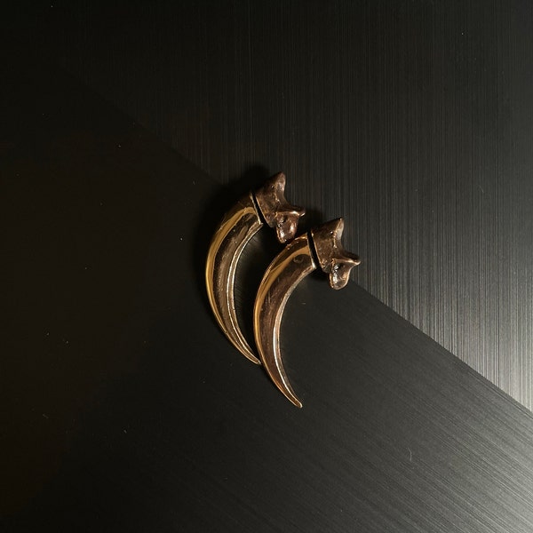 Talon Earrings Bronze Eagle Talon Earrings Fake Gauge Talon Earrings - Etsy