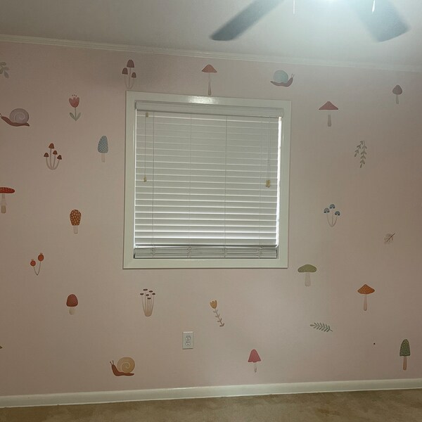 Woodland Mushroom Wall Decals Removable, Reusable Wall Stickers ...