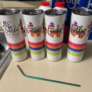 Let's Get Smashed, Llama Piñata Tumbler, Custom Skinny Tumbler, Final ...