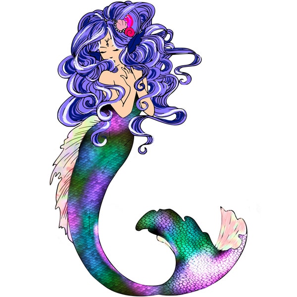 Beautiful Mermaid SVG PNG JPG Pdf Cricut Silhoutte Sublimation Adult ...