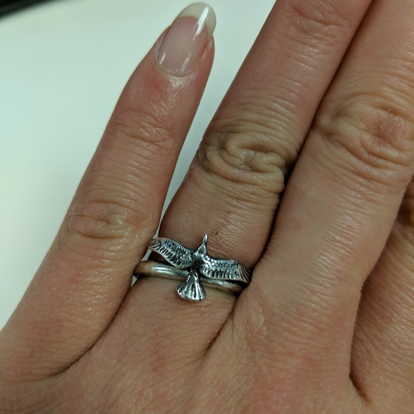 Sterling Silver Thunderbird Ring Hawk Ring Silver Eagle Ring Silver ...