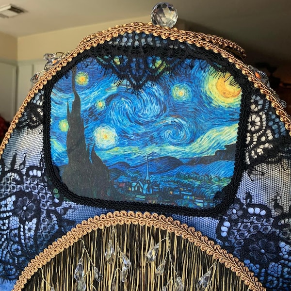 Starry Night With Moon 100% Cotton Fabric Panel | Quilting Sewing Panel ...