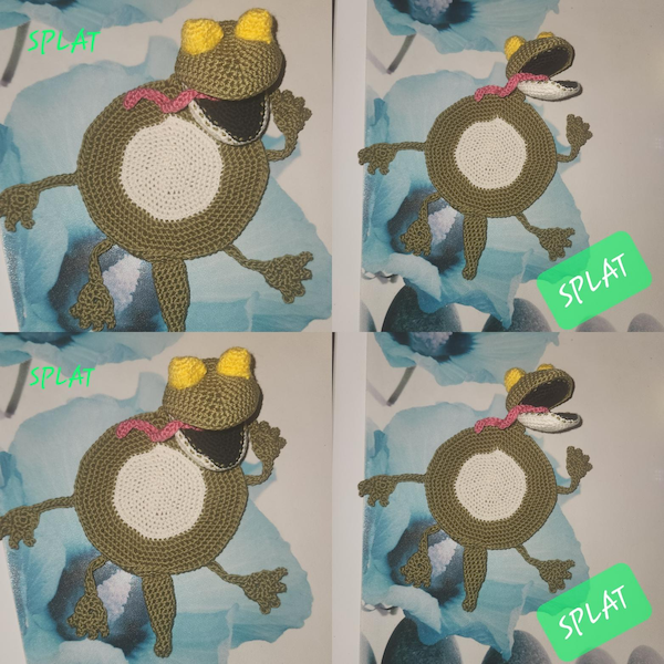 Crochet Pattern Coaster Splat Lizard Funny Handmade Design for Mug or ...