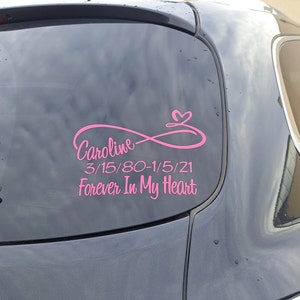 In Memory Car Decal Memorial Car Decal in Loving Memory Car - Etsy