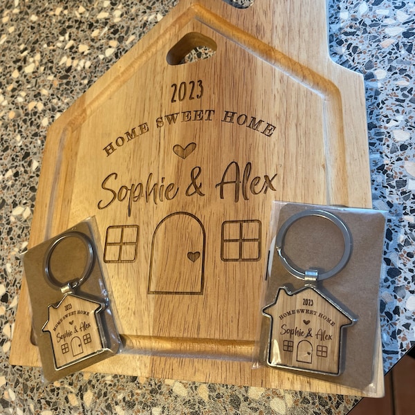 Home Sweet Home House Shaped Board Personalised House Warming Board ...