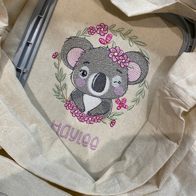 Koala Flowers Embroidery Designs Baby Embroidery Design Machine Animals ...