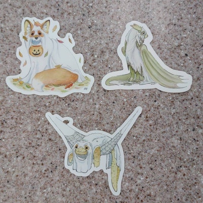 Spooky Ghost Fox Sticker - Etsy