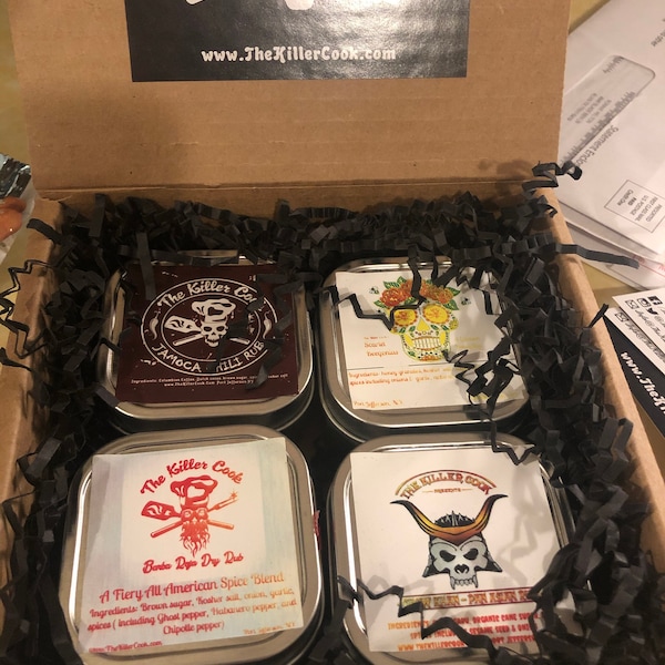 The Killer Cook's Passport to Flavor Four Dry Rub Gift Set 4 3oz Tins ...