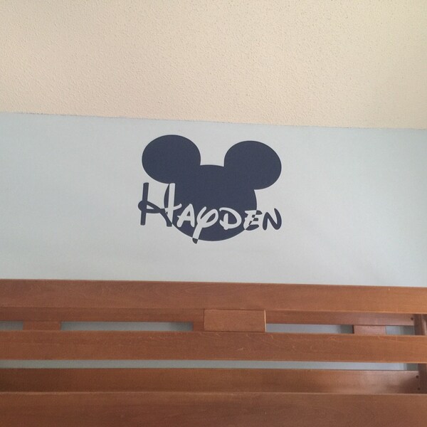 Custom Name Mickey Mouse Wall Decal Disney Cartoon Vinyl Sticker ...