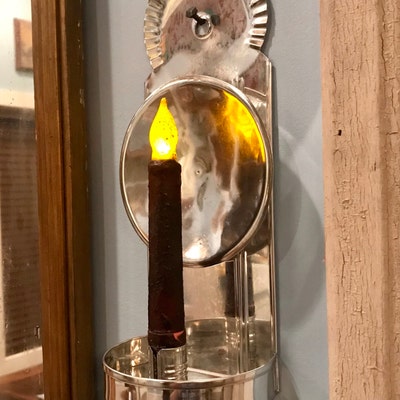 The Virginia Sconce Antique Tin Finish Tin Sconce Lighting Primitive ...