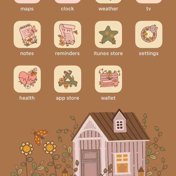 Cottagecore App Icons Ios 14 Icons for iPhone Android App Covers iPhone ...