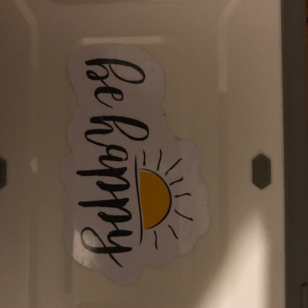 Be Happy Sticker, Be Happy Decal, Positive Sticker, Cute Stickers ...