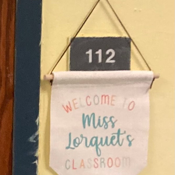 Personalised Teacher Class Room Flag, Teacher Gift, Personalised ...