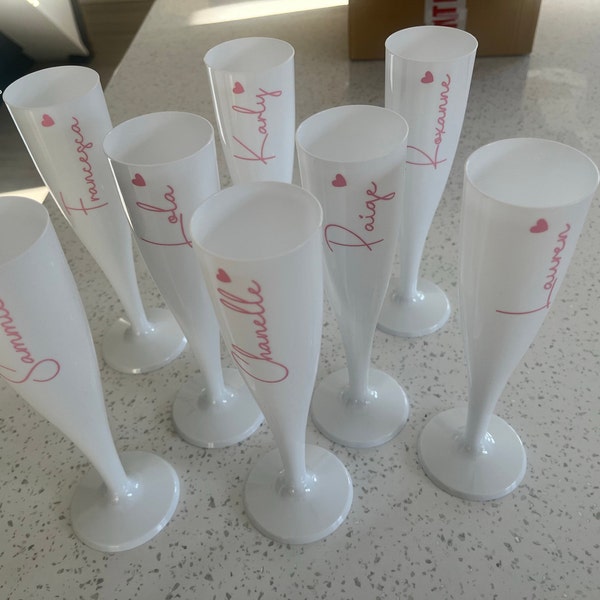 Personalised Prosecco Glass Vinyl Sticker Decal, Wedding Glass Sticker ...