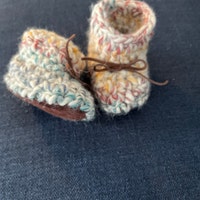 Crochet Baby Bootie SOLES WITH PATTERN // Baby Slippers, Leather Soles ...