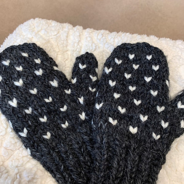 Custom Colors Hand Knitted Wool Mittens Womens Handmade Fair Isle ...