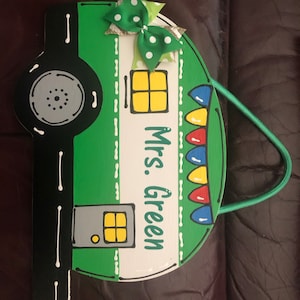 Personalized SCHOOL BUS Teacher SIGN Back to School Class Classroom ...