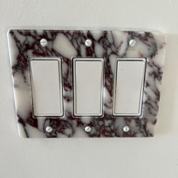 Single Rocker Switch Plate, VIOLA Marble Light Cover,1-gang Decorator ...