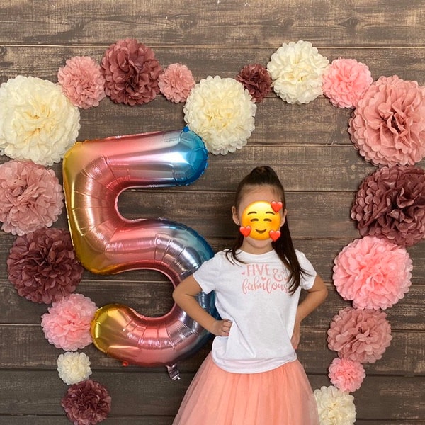 Fifth Birthday Svg File - 5th Birthday Tshirt Design - Five and ...