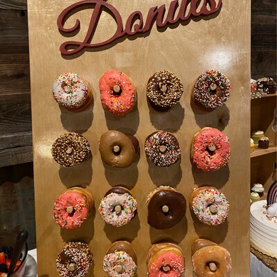 Donuts Wood Sign, Donut Table Sign, Wedding Donut Sign Party Bar Donut ...