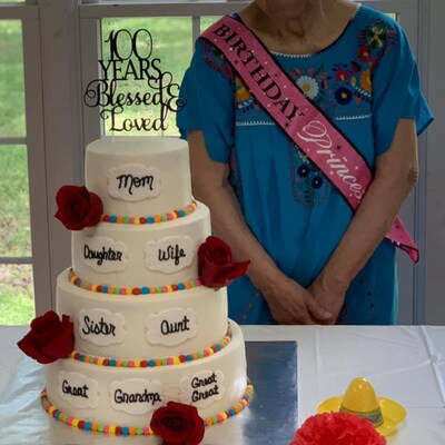 100 Years Blessed & Loved, 100th Birthday, 100th Birthday, 100 Cake ...