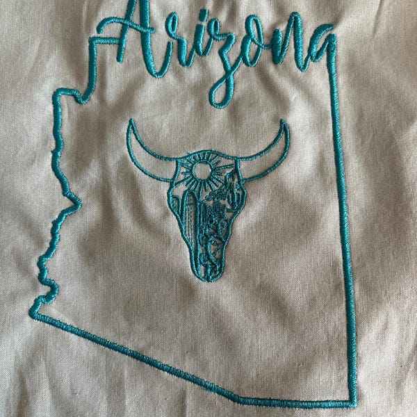Arizona State Map - Machine Embroidery Design, Arizona Map Outline ...
