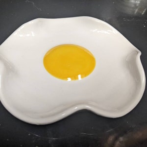 BIG Fried Egg Spoon Rest Handmade Ceramic Kitchen - Etsy