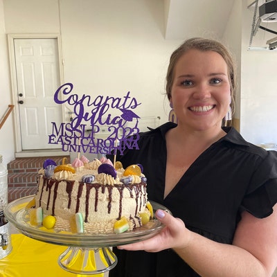 Graduation Cake Topper, Congrats Cake Topper, Personalized Cake Topper ...