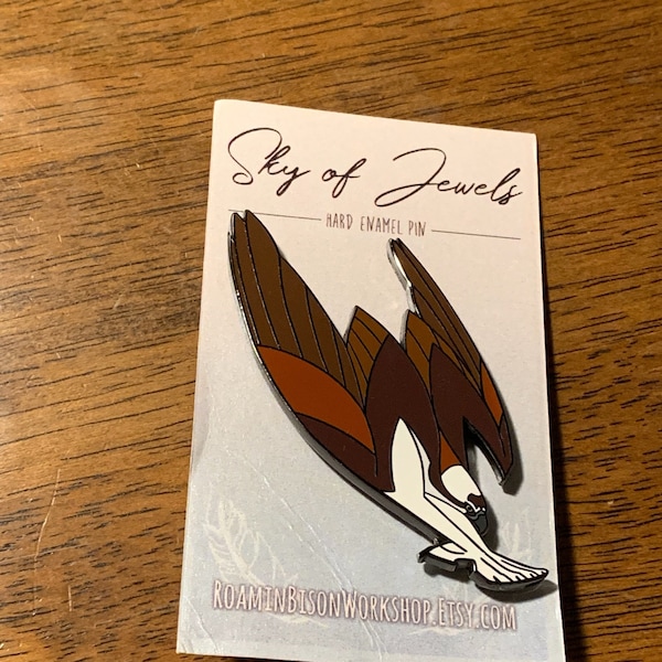 Diving Osprey Hard Enamel Pin: Art Deco Bird Brooch - Etsy