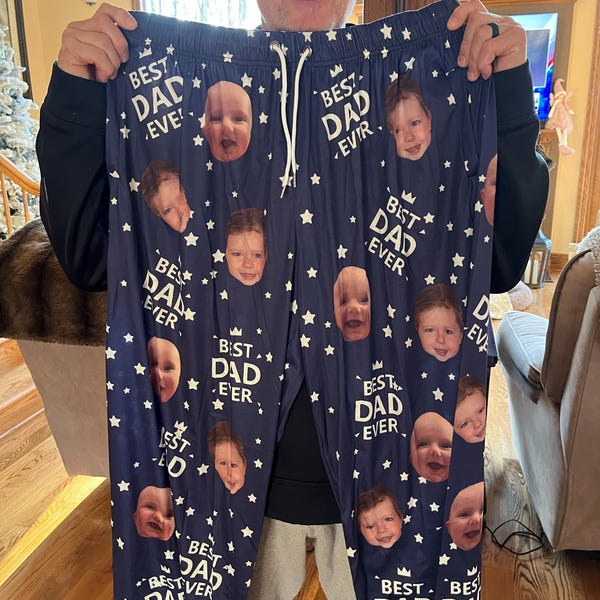 BEST DAD EVER Pajama Pants With Faces, Father's Day Gifts for Dad Mom ...