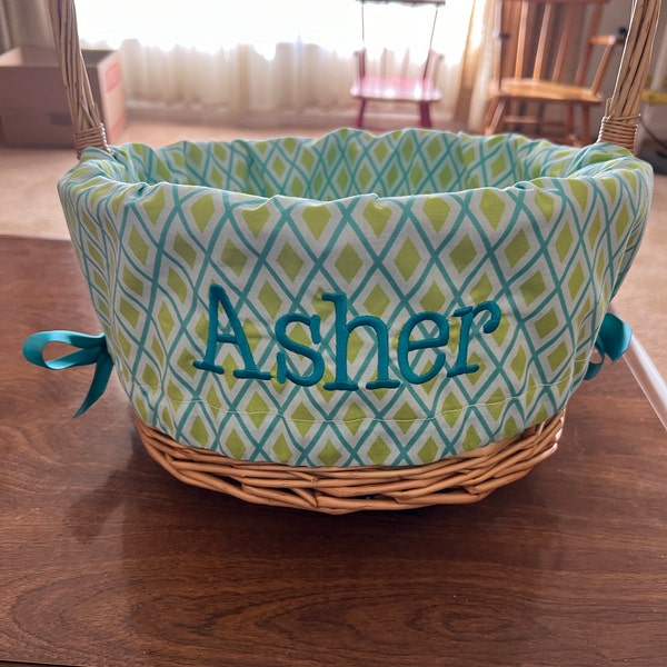 Personalized Easter Basket Liner //pink Argyle Easter Basket Liner ...