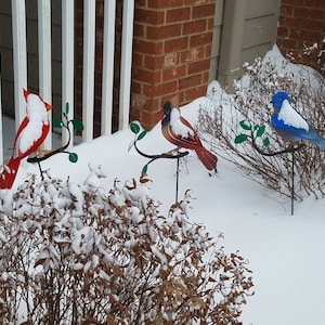 Outdoor Metal Bluebird Yard Stake, Bluebird Decoration, Bird Garden and ...
