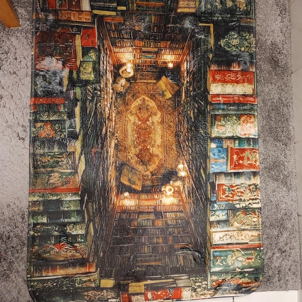 3D Effect Printed Vintage Library Rug, Spooky Halloween Area Rug, Book ...