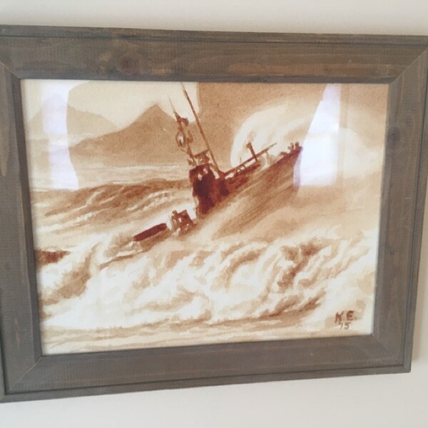 Beer Art, Hops Botanical Drawing, Painted With Beer, Bar Art, Brewery ...