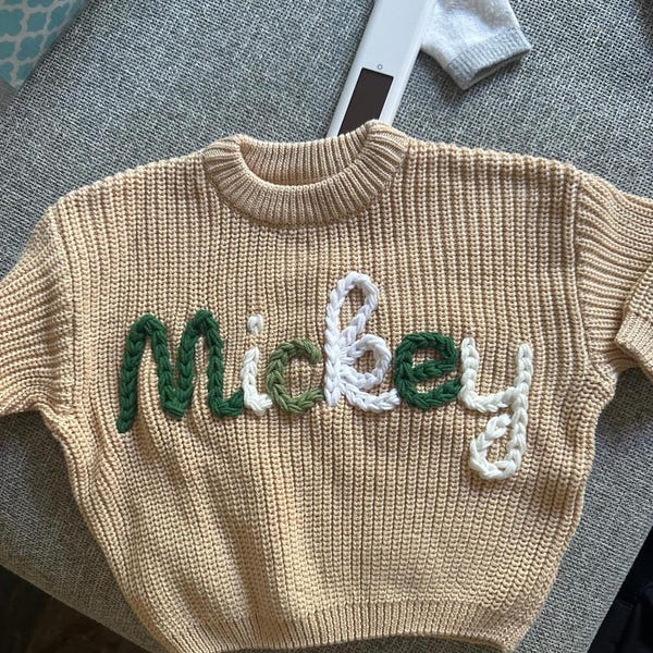 Custom Baby Name Sweater,personalized Knit Baby Sweater With Name,hand ...
