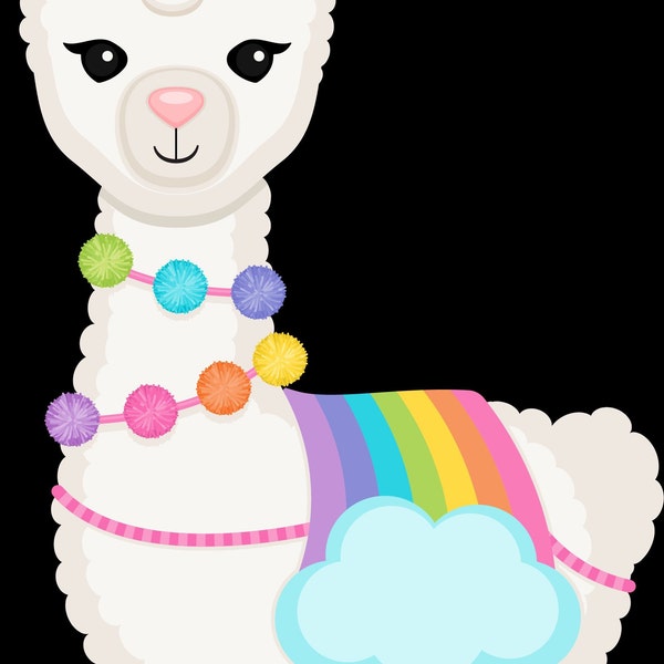 Llamacorns and Rainbows Clipart - Unicorn Llamas - Clipart - Alpaca ...