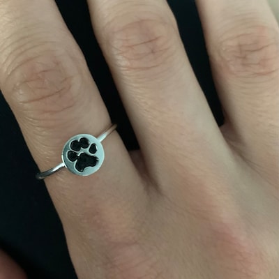 Custom Paw Print Ring Your Actual Pet Print Ring Personalized ...