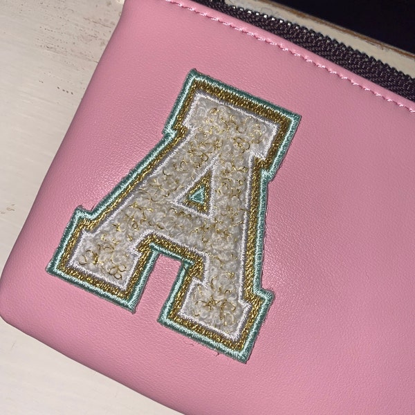 Teal and Gold Chenille Varsity Letter Patch ONLY - Adhesive Backing ...