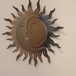 Wrought Iron Sun and Moon Sculpture, Wall Art - Etsy