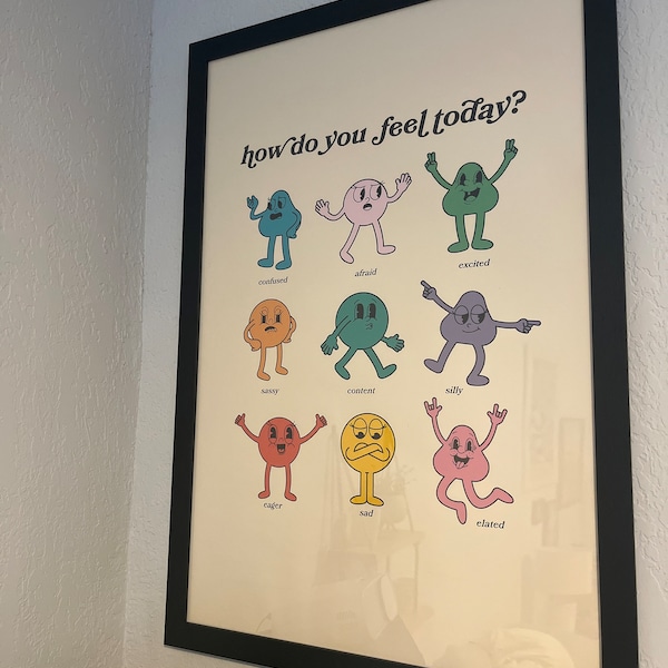 Retro Feelings Art Print: 'how Do You Feel Today?' Poster (digital ...