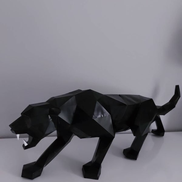 Panther Papercraft PDF SVG Template DIY Origami Low Poly Paper ...