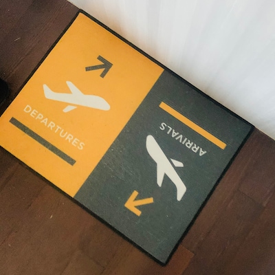 Front Door Mat: Airport Sign Welcome Mat. Shoe Mat - Etsy