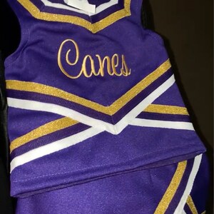 Purple & Gold Cheer Uniform, Customized Cheerleading Uniform, Girls ...