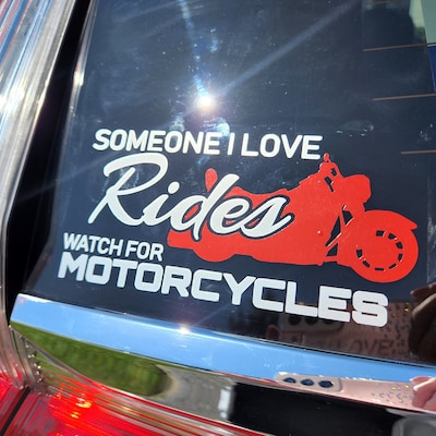 Lady Biker Riding Vinyl Decal - Etsy